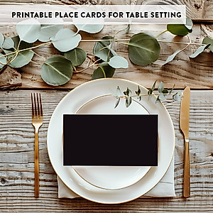Andaz Press Table Tent Printable Place Cards, Black 20-Pack, Seat Placement Cards Place cards Table Settings Name Cards for Baby Bridal Wedding Shower, School Graduation Food Cards