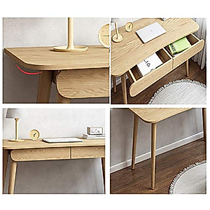 TOPYL Simple Computer Desk with Drawers for Small Spaces,Modern Sturdy Office Desk,Multipurpose Wooden Workstation Writing Desk for Bedroom