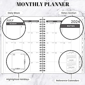 2024-2027 Monthly Planner/Calendar - 3 Year Monthly Planner 2024-2027, Jul 2024 - Jun 2027, 6.3" x 8.4", 36 Monthly Planner with Tabs, 30 Notes Pages, Double-side Pocket, Holidays