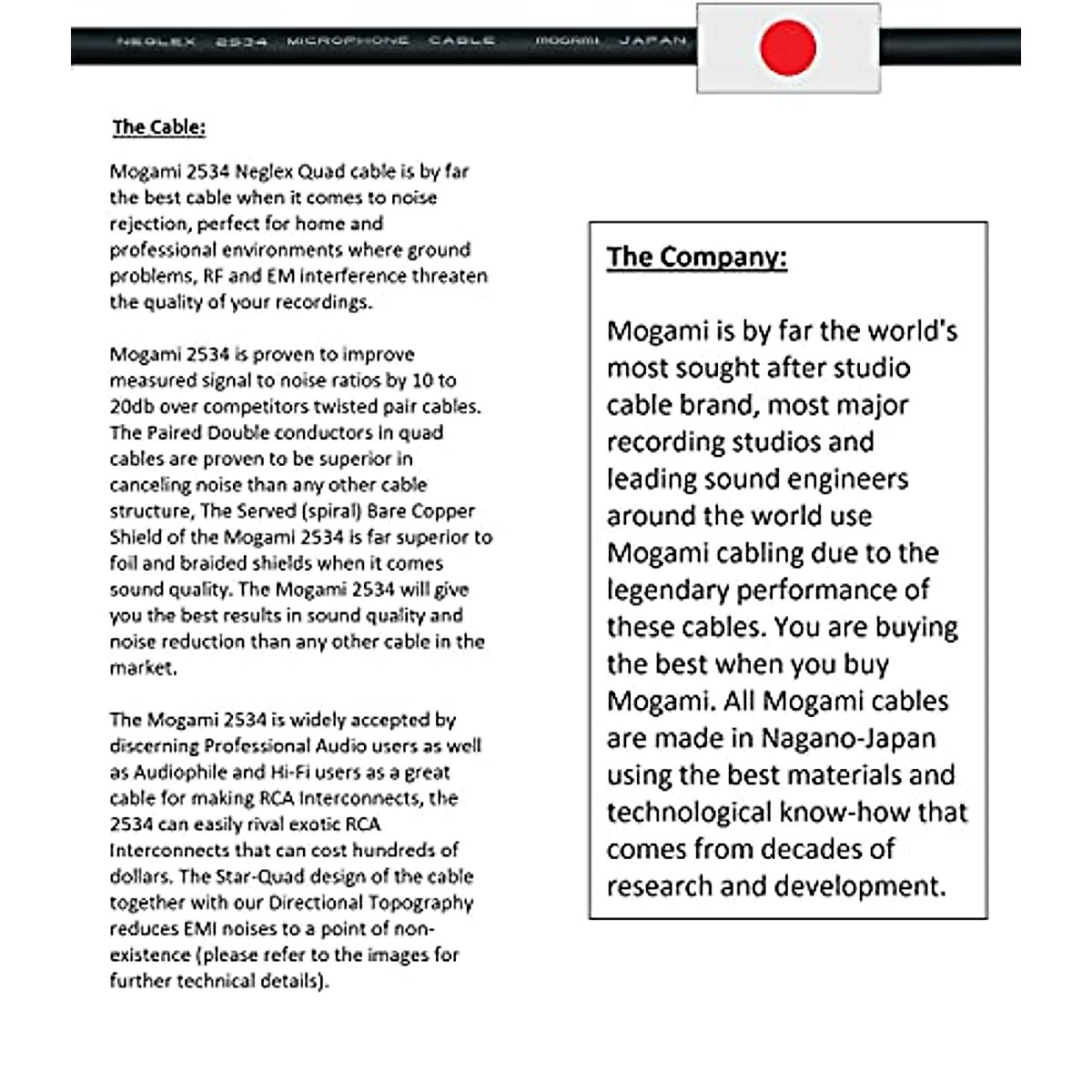 WORLDS BEST CABLES 10 Foot – Quad Balanced Microphone Cable Custom Made Using Mogami 2534 Wire and Neutrik NC3MXX-B Male & NC3FXX-B Female XLR Plugs