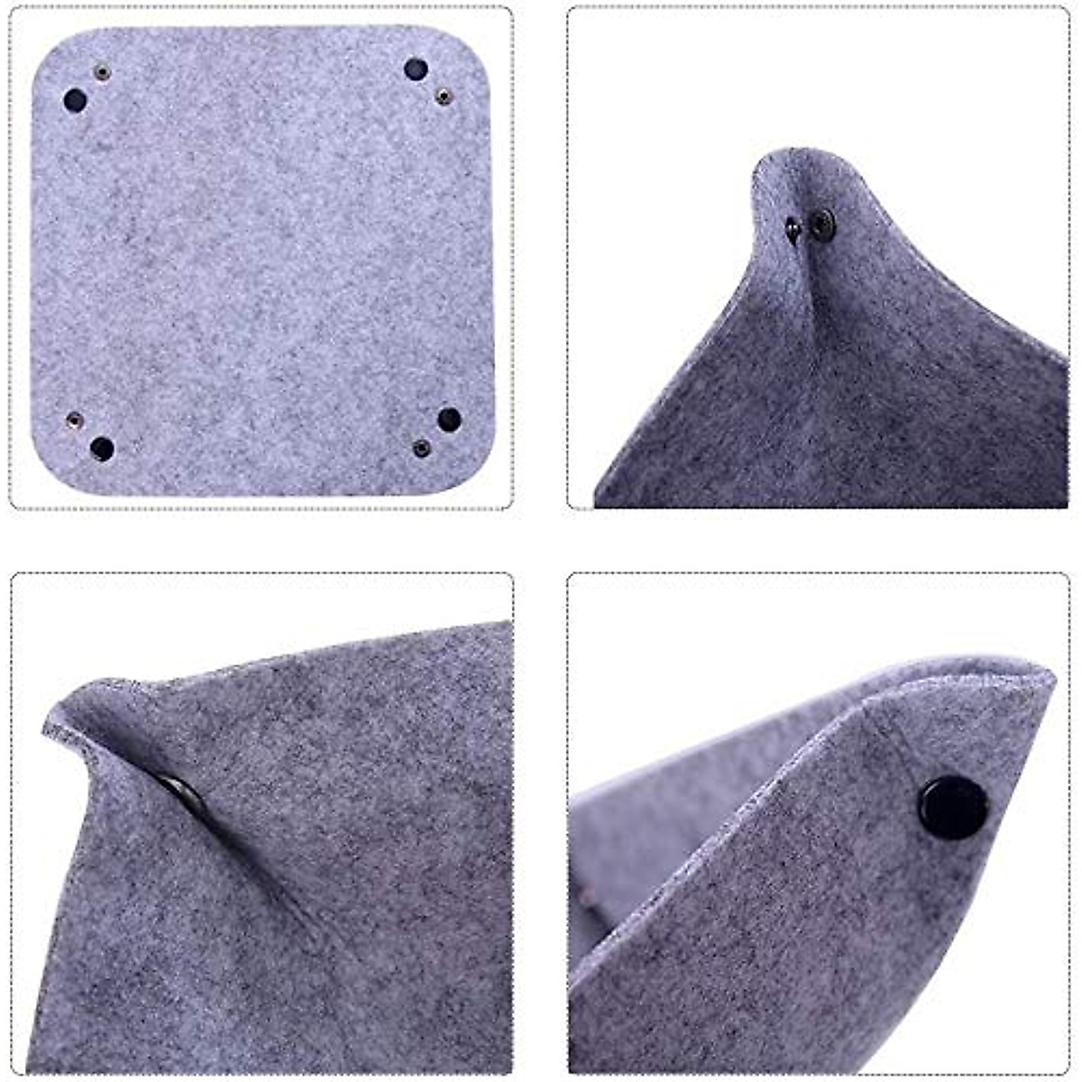 OliviaLiving Felt Valet Tray, Fold Felt Desktop Storage Basket Makeup Organizing Basket for Home Office Writing Desk Lovely Caddy Containers (Multi-Color,6-Pack)