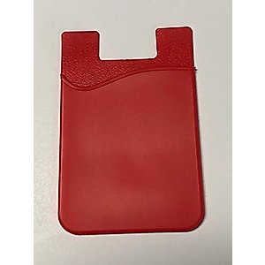 Silicone Smart Phone Wallet ID Holder (Red)