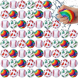 Sratte 64 Pcs 3 Inch Water Balls Water Absorbent Ball Pool Balls Children Pool Water Balls Water Fight Soft Balls for Children Adults Pool and Beach Favors Toys Summer Outdoor Games