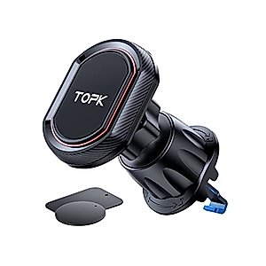 TOPK Phone Holder Car, Magnetic Phone Holder for Car, Upgrade Hook Clip Air Vent Mount with Strongest Magnet for Cellphones