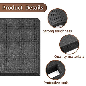 DECOHS 4 Pcs Pick and Pluck Foam- 16 x 12 x 2 Inch Pick Apart Foam Insert- Pluck Pre Cube Sheet Foam with Bottom Use for Board Game Box Cases Storage Drawer