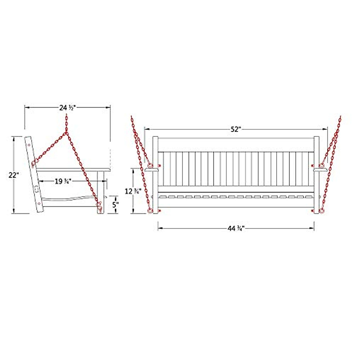 Cambridge Casual 130228-HW-NT-XX-XX Bentley Porch Swing, Natural Brown