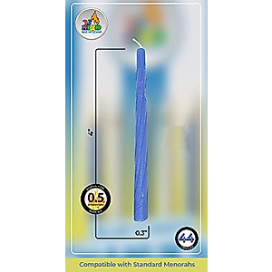 Ner Mitzvah Hanukkah Candles - Blue and White Chanukah Candle - Premium Quality Wax - 44pk. for All 8 Nights of Hanukkah