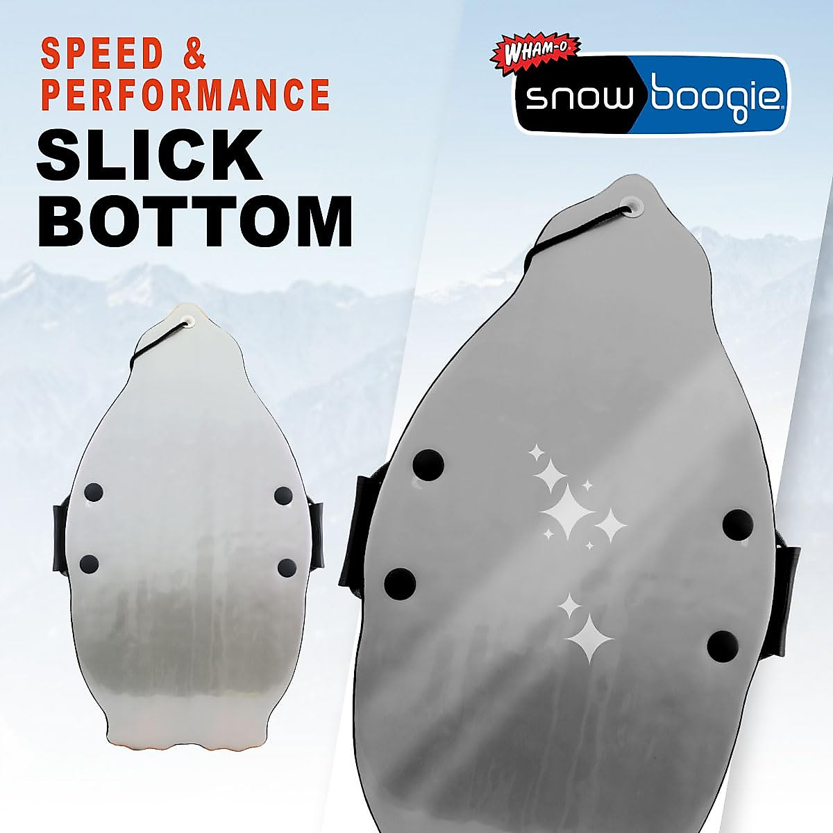 Snowboogie Wham-O Animal Sled 36" | Single Rider Snow Foam Sleds | PE Foam Sled with Soft Handles | Slick Bottom for Speed & Control | Snow Sledding for Adults & Children (Penguin)