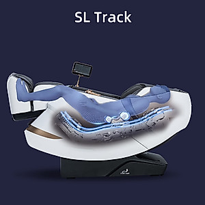 MassaMAX 4D Massage Chair, Full Body Recliner with Zero Gravity, Electric Extendable Footrest, Deep Yoga Stretch, AI Voice Control, Automatic Body Scan, Foot Rollers, and Heat (MT339-Space White)