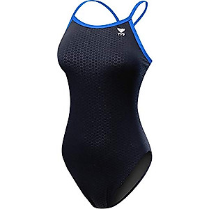 TYR Women’s Hexa Diamondfit Swimsuit, Black/Blue, 38