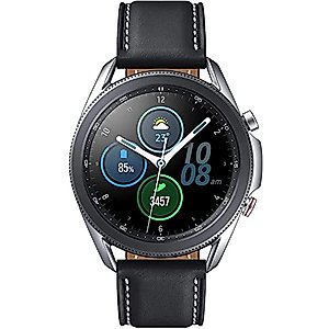 Samsung Galaxy Watch3 GPS Smartwatch 45mm, Mystic Silver (Renewed)