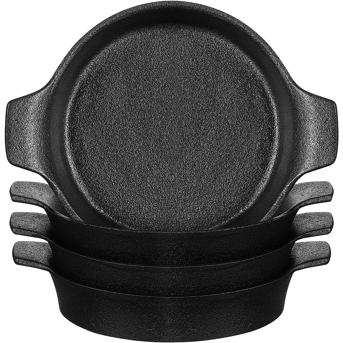 Vesici Mini Skillets for Cookies Cast Iron Ramekins 7.2x5.5x1.18 Cast Iron Pan, Small Cast Iron Pot, Mini Casserole Dish Bakeware Bowl for Serving Cast Iron Cookware Home Restaurant Kitchen(4 Pcs)
