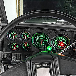 GlowShift 6 Gauge Cluster Dashboard Panel Pod Compatible with Chevrolet Chevy K5 Blazer 1973-1991 - Direct Fit - Factory Replacement - ABS Plastic - Mounts (4) 2-1/16" & (2) 3-3/4" Gauges
