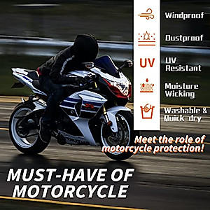 YUNAI Motorcycle Cycling Balaclava Face Mask – Windproof Hot Weather Breathable Full Face UV Protection Balaclava Hood Thermal for Outdoor Skiing Sports Hiking Black