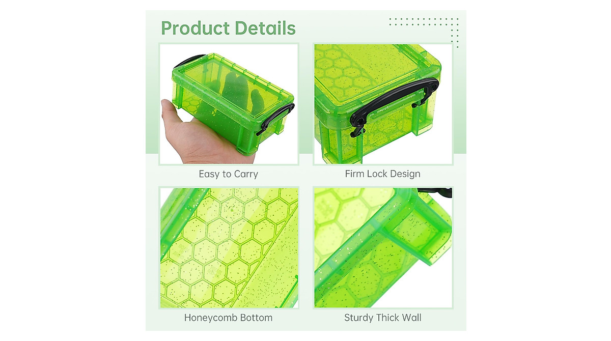 Mini Plastic Storage Containers - 6 PCS with Lids