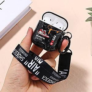 EJMM for Airpods 2nd Generation Case, Special Desinge Hot Off Sport Patten Airpods Case Cover Compatible Airpods 1st and 2nd Generation for Men Women,Black Shell Red Shoes