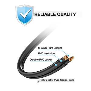 15Ft AC Power Cord for PS5 PS4 PS3,Xbox One S/X,Samsung TCL Roku Apple Toshiba Insignia LED LCD Smart TV,2 Prong Power Cable Replacement for HP Canon Printer