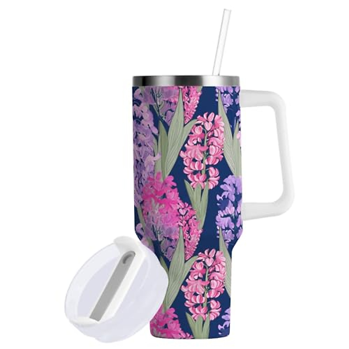 RPLIFE Floral Hyacinth Purple Tumbler, Stainless Steel Bottle, Insulated Tumbler, Tumbler for Men