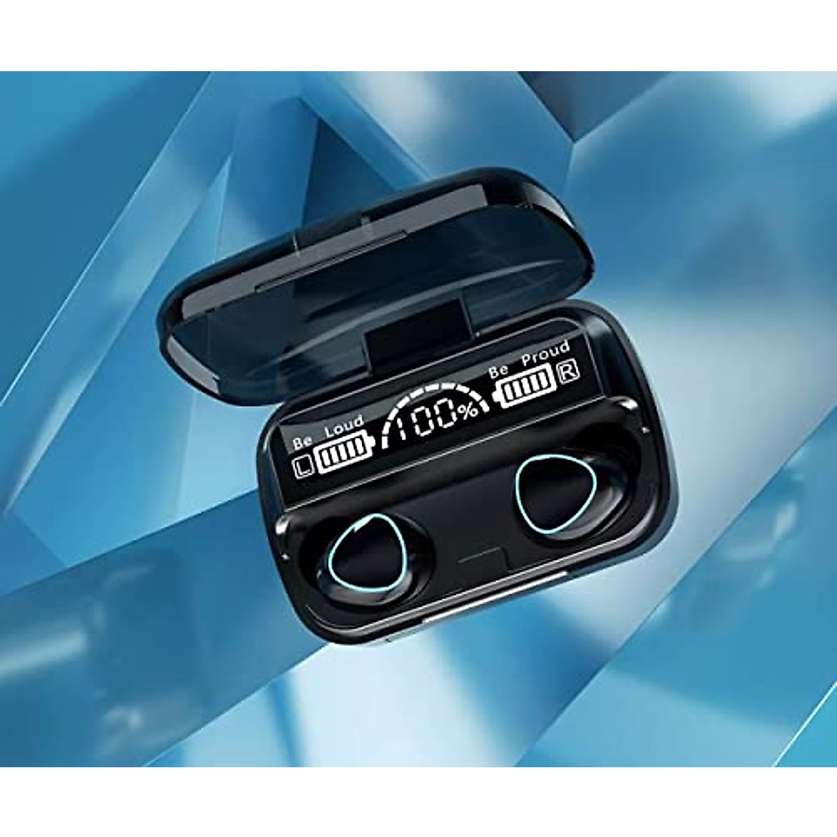 True Wireless Bluetooth 5.3 Earbuds Upgraded 9D HiFi Noise Cancelling Built-in Mic Waterproof AI w/3D Touch High-Fidelity Stereo Sound, Built-in Mic for Apple iPhone Android Laptops Running Gym