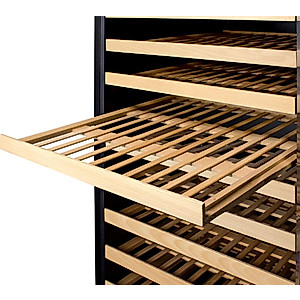 Summit Appliance SWC1926B 24" Wide Single Zone Wine Cellar For Built-In or Freestanding Use with Glass Door with Stainless Steel Trim, Digital Thermostat, Wooden Shelving and Factory-Installed Lock