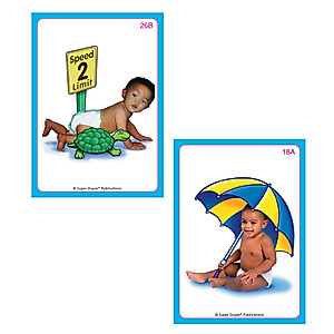 Super Duper Publications | Busy Babies Describing Fun Deck Flash Cards | Educational Learning Resource for Children