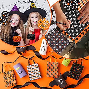 15 Pieces Halloween Leather Sheet Glitter Synthetic Leather Sheet Autumn Faux Leather Sheet Plant Leather Fabric Sheet for DIY Crafts Decoration Supplies (Classic Style)