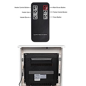 FRITHJILL Electric Fireplace, Freestanding Portable Wood Cabinet Fireplace Heater with Remote Control, 1400W