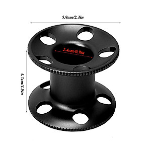 Keen so Aluminum Alloy Diving Spool Reel Guideline Underwater Finger Spool Reel for Freediving Snorkeling (Black)