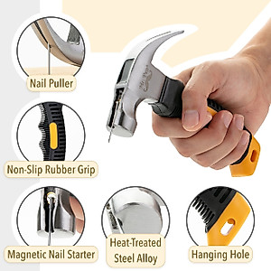 Mr. Pen- Nail Assortment Kit and 8oz Small Hammer, 600 Pcs Small Nails, Wall Nails for Hanging, Hammer and Nails Set, Small Hammer for Picture Hanging, Picture Hanging Kit, Picture Hanging Nails