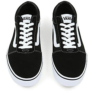 Vans Men's Ward Sneaker, Black Suede Canvas Black White C24, 14