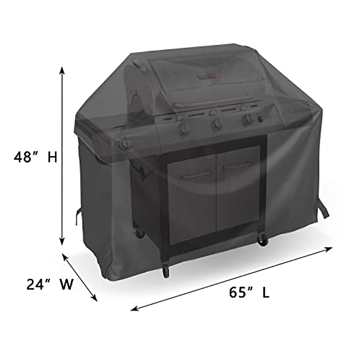 65 Inch Grill Cover, Heavy Duty Waterproof BBQ Grill Cover, Special Fade and UV Resistant Material, Durable and Convenient, Rip Resistant, Fits Grills of Weber Char-Broil Nexgrill and More