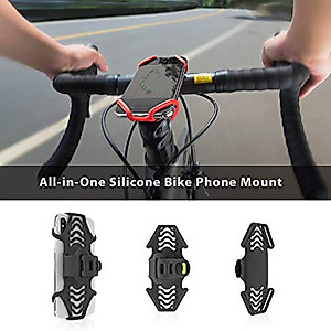Bone】 Bike Tie Pro 2, Universal Bike Phone Mount for Stem Mount, Bicycle Motorcycle Stem Handlebar Cell Phone Holder for iPhone 12 11 Pro Max XS XR 8 7 6 Plus (Black)