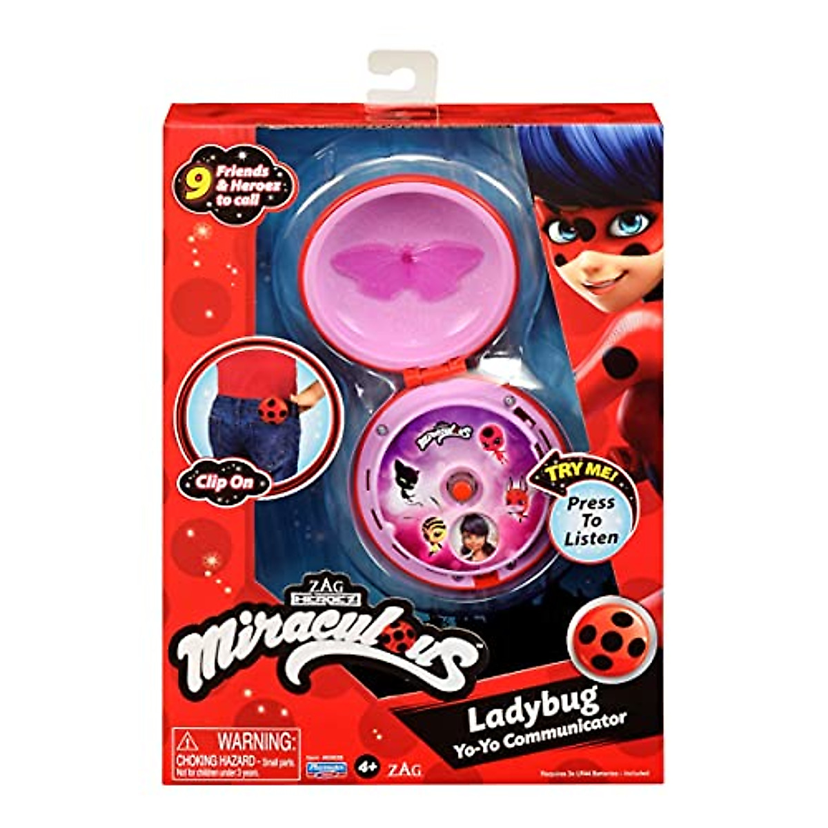 Bandai Miraculous Ladybug Yoyo Communicator, Ladybug Accessories Toy Phone for Role Play Fun, Miraculous: Tales of Ladybug & Cat Noir Kids Toys for Dress Up Games, Miraculous Ladybug Gift