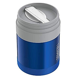 Thermos Stainless Steel Vacumm Insulated 10 Ounce Food Jar with Spoon, Blue