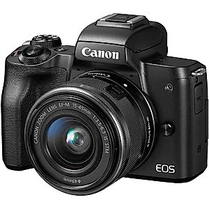 Canon EOS M50 Mirrorless Camera Kit w/EF-M15-45mm and 4K Video (Black) (Renewed)
