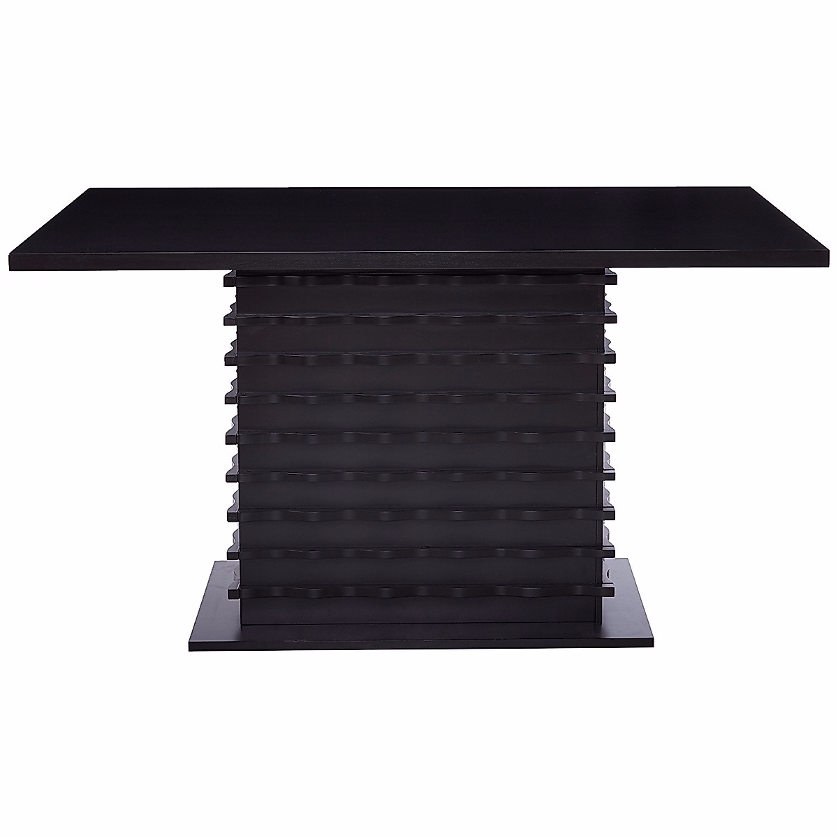 KB Designs - Wood Pedestal Kitchen and Dining Room Table, Black