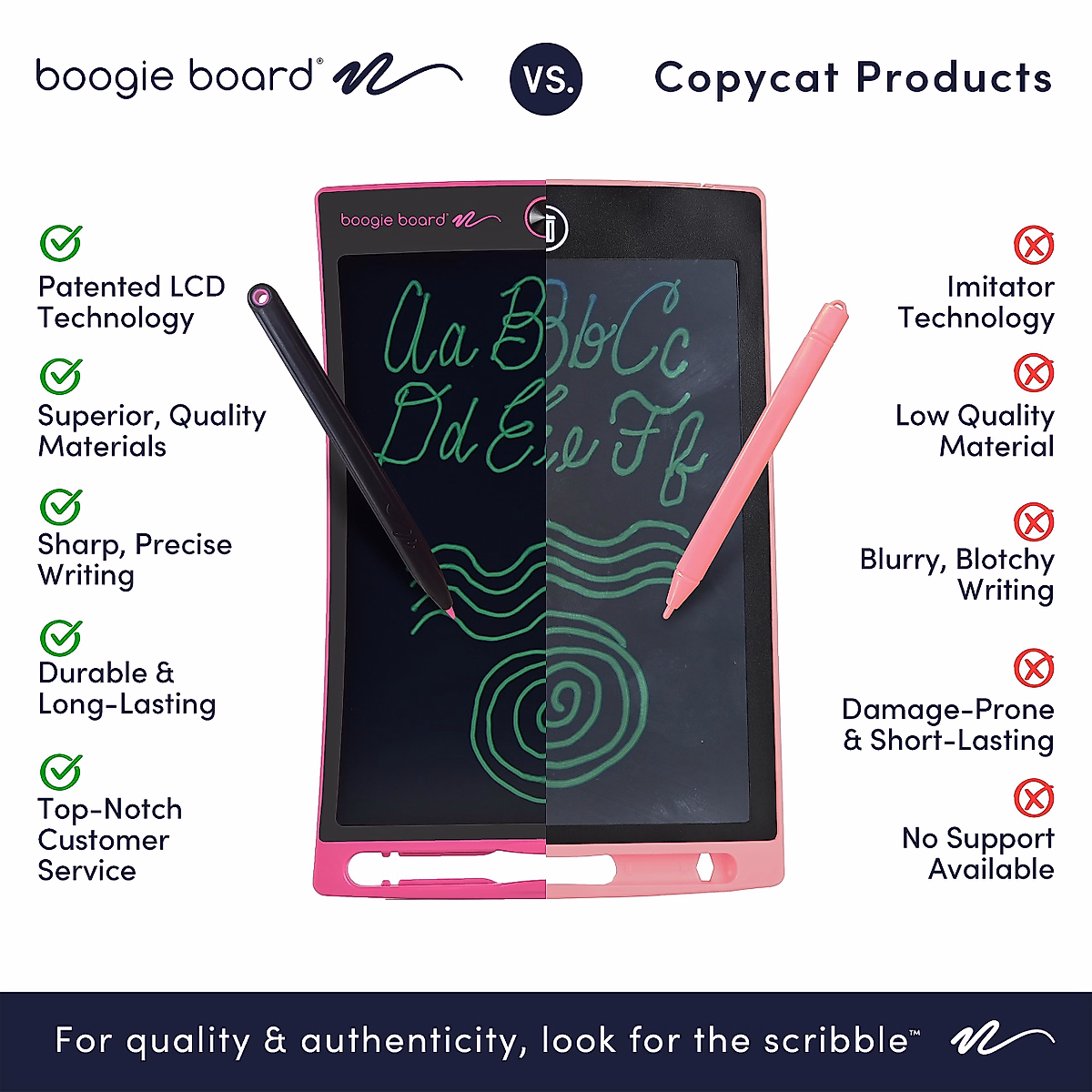 Boogie Board Blackboard Authentic Reusable Notebook with Letter-Size Writing Tablet with Stylus, Instant Erase and Templates (8.5”x11”)
