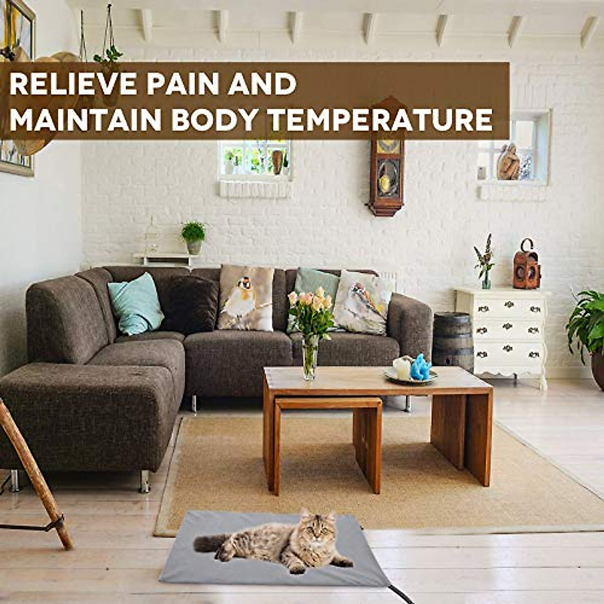 Pet Heating Pad for Cat Dog,Soft Electric Blanket Auto Temperature Control Waterproof Indoor,House Heater Animal Bed Warmer Heated Floor Mat,Whelping Supply for Pregnant New Born Pet