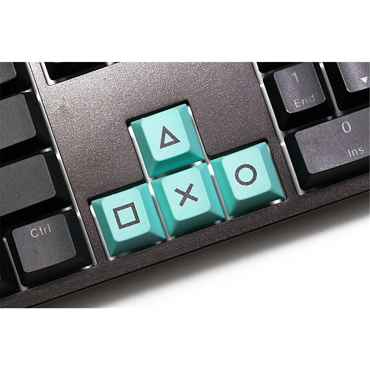 Arrow WASD PS4 PBT Keycaps Dye-Sublimation R1 Direction Key Caps Cherry Profile Keyset for Cherry MX Switches Mechanical Gaming Keyboards (White 02)