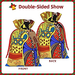 Drawstrings Christmas Gift Bags Africa-Black-Woman-African Presents Wrapping Bags Xmas Gift Wrapping Sacks Pouches Medium