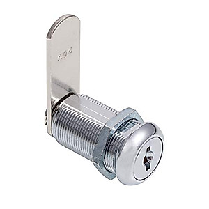 WOOCH Cabinet Cam Lock Secure Important Files and Drawers, 1-1/8" Cylinder, Fits on 7/8" Max Panel Thickness, Keyed Alike with 3 Cams 2 Keys, Chrome Finish, 4 Pack
