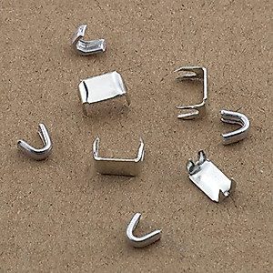 Zipper Top and Bottom Stop ZCZQC 50PCS #5 Silver Zipper Bottom Stops and 50PCS Top Stops for Zipper Repair