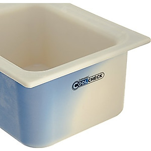 Carlisle CM1101C1402 Coldmaster CoolCheck 6" Deep Half-Size Insulated Cold Food Pan, 6 Quart, Color Changing, White/Blue