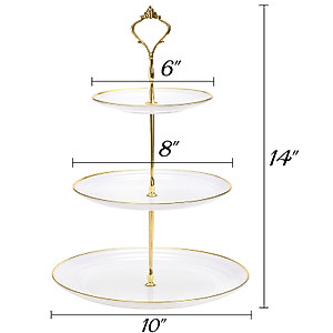 Goaste 3 Pack Tiered Cupcake Stand, Plastic Cupcake Stand Tower, 3 Tier Round Shape Dessert Serving Tray, White Cookie Candy Buffet Stand for Tea Party, Baby Shower, Wedding, Birthday, Christmas