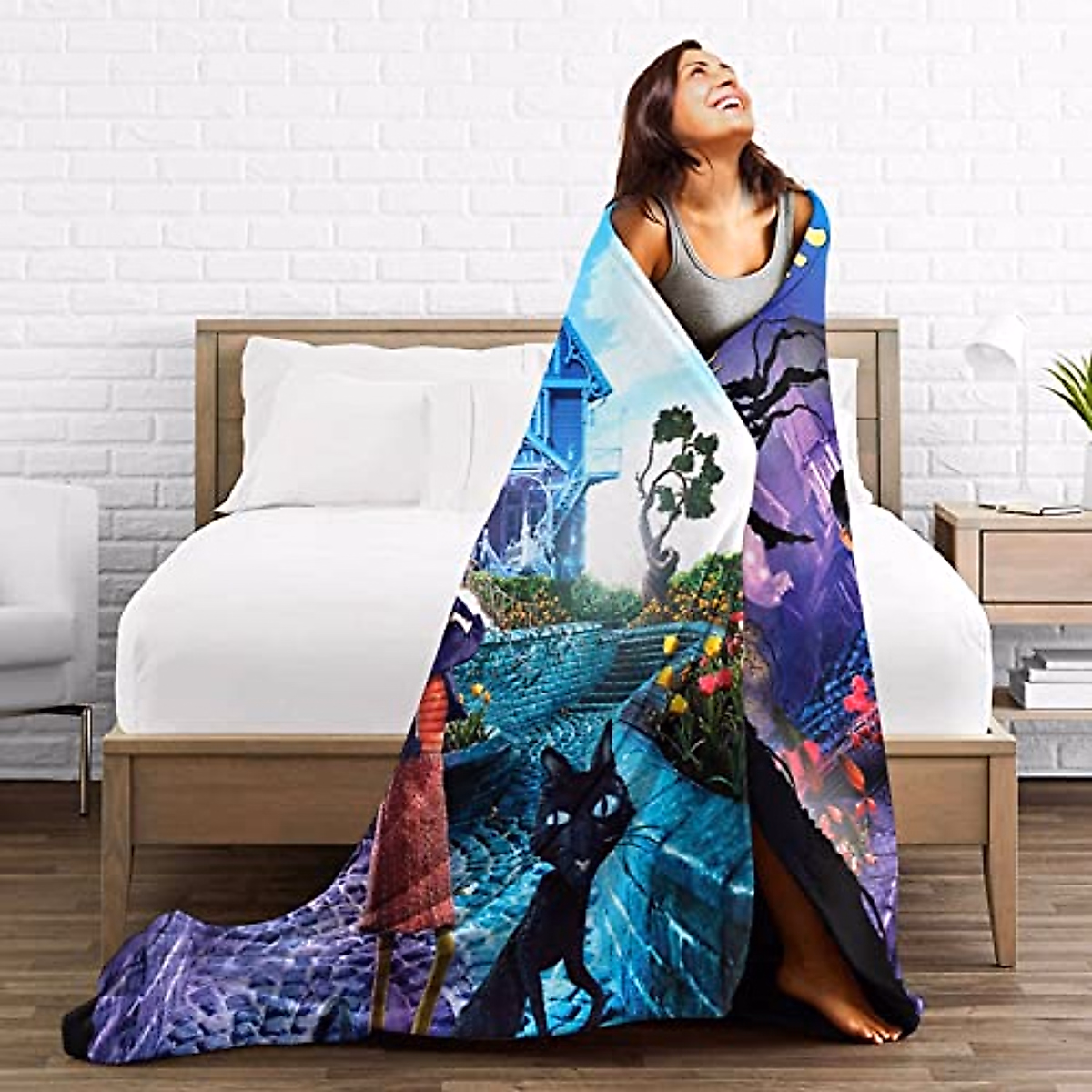 Suping Horror Blanket Ultra-Soft Micro Fleece Blanket Throw All Season Fuzzy Lightweight Throw Blankets for Office Company Home Couch Bed Sofa 50inchX40inch, Black-1