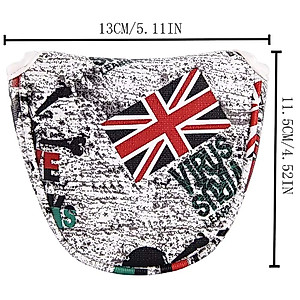 Seacloud Golf Mallet Head Cover UK Flag Putter Cover with Magnetic Closure Golf Club Headcover