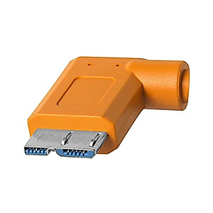 Tether Tools TetherPro USB-C to USB 3.0 Micro-B Right Angle Cable | for Fast Transfer and Connection Between Camera and Computer | High Visibility Orange | 15 Feet (4.6 m)