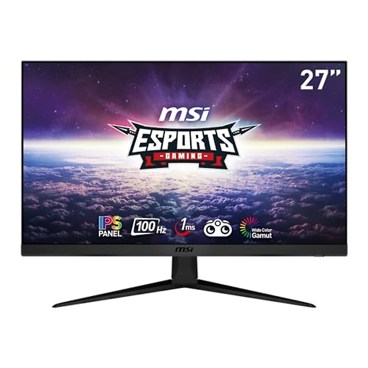 MSI 27” FHD (1920 x 1080) Non-Glare with Super Narrow Bezel 75Hz 1ms 16:9 HDMI/DP AMD Radeon FreeSync IPS Gaming Monitor (G2712V),Black