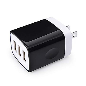USB Plug Adapter, GiGreen 3-Multi Port USB Wall Charger Fast Charging Block Charger Box Compatible iPhone 14 13 Pro Max 12 SE 11 8 XS,Samsung Galaxy A23 5G S22 S21 FE A13 5G S10e S9 A52,Note21,Pixel 7