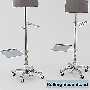 LXLA Rolling Male Mannequin with Wheels Base, Shoe & Pants Rack, Clothing Store Display Manikin Half-Body Adjustable Height, Tailor's Dummy for Cloakroom ( Color : Silver Base Stand )